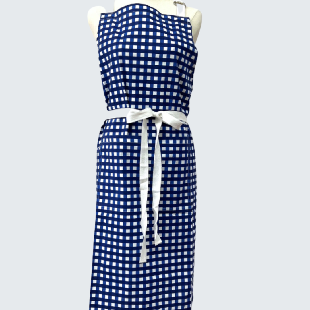 Navy & Royal Blue Check Apron – Home and Abroad Trading