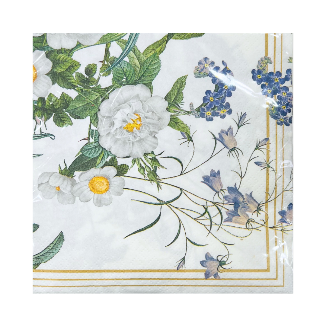 Lunch/Dinner Serviette - Blue Flower Garden – Home and Abroad Trading